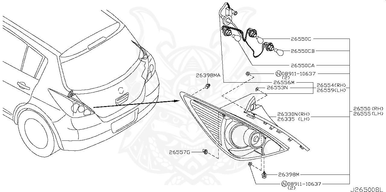 26557-2U000 - Nissan - Grommet - Nengun Performance