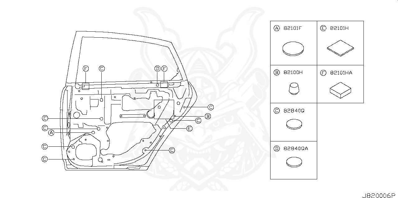 80872-W1011 - Nissan - Rubber Bumper, Door - Nengun Performance