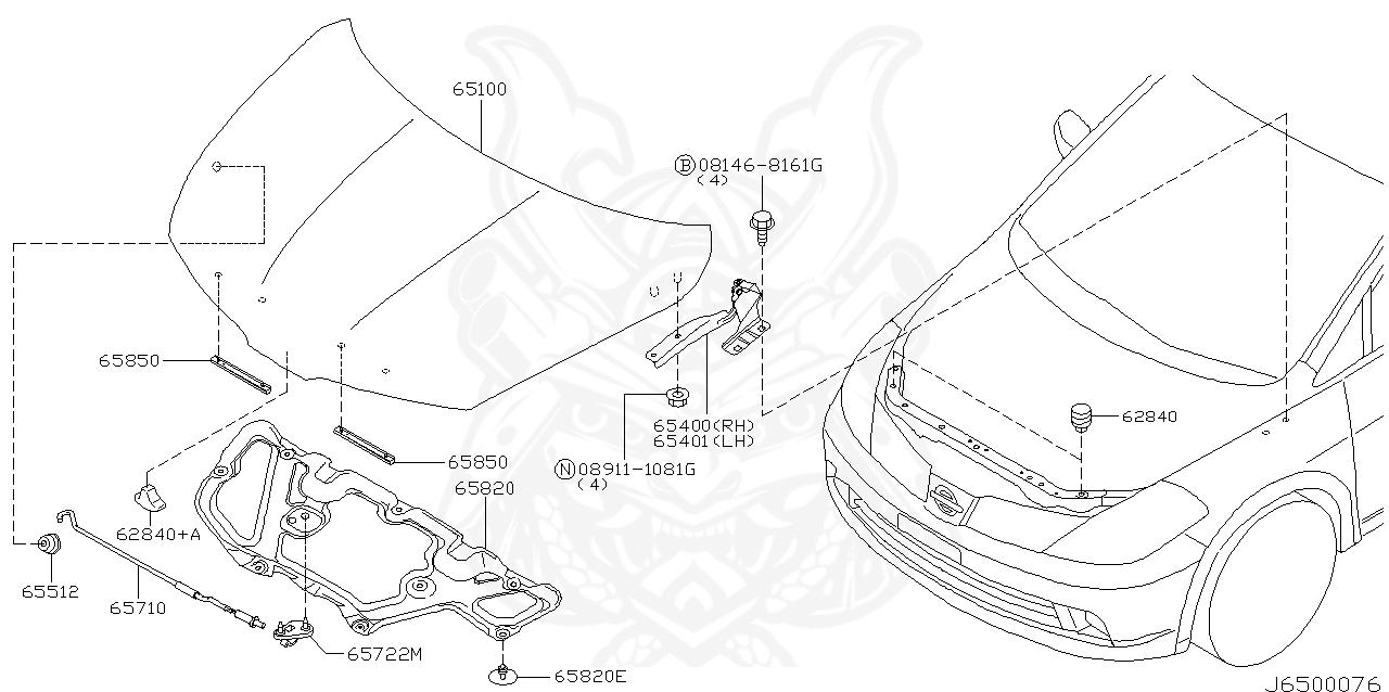 65822-3U010 - Nissan - Bumper, Hood - Nengun Performance