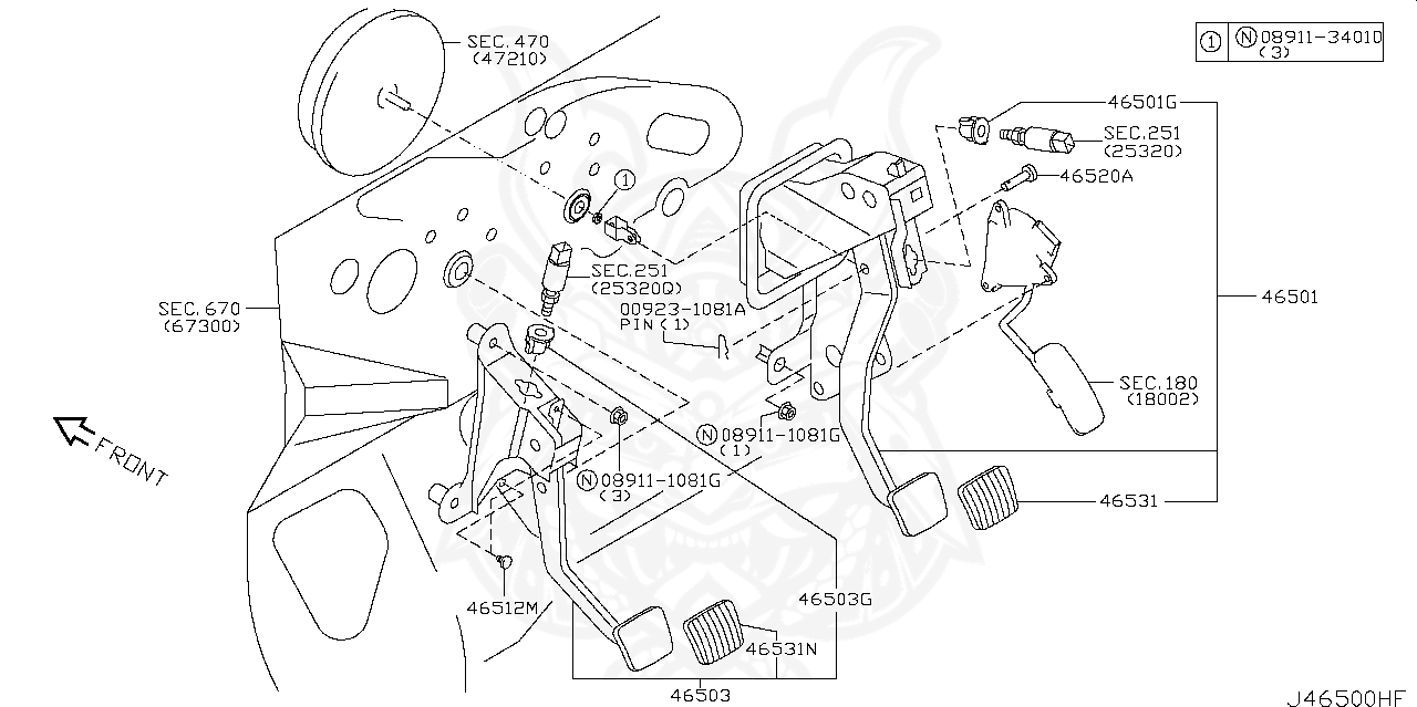 46123-03W1A - Nissan - Pin, Clevis - Nengun Performance