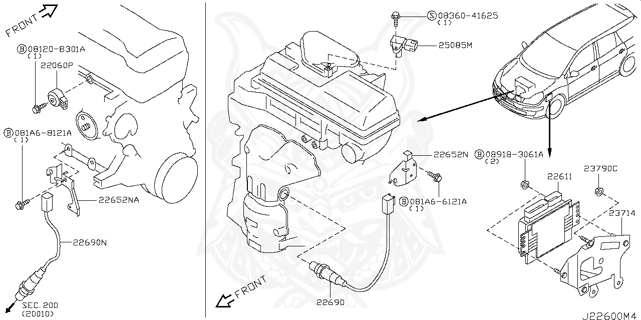 22060-7S000 - Nissan - Knock Sensor Assembly - Nengun Performance