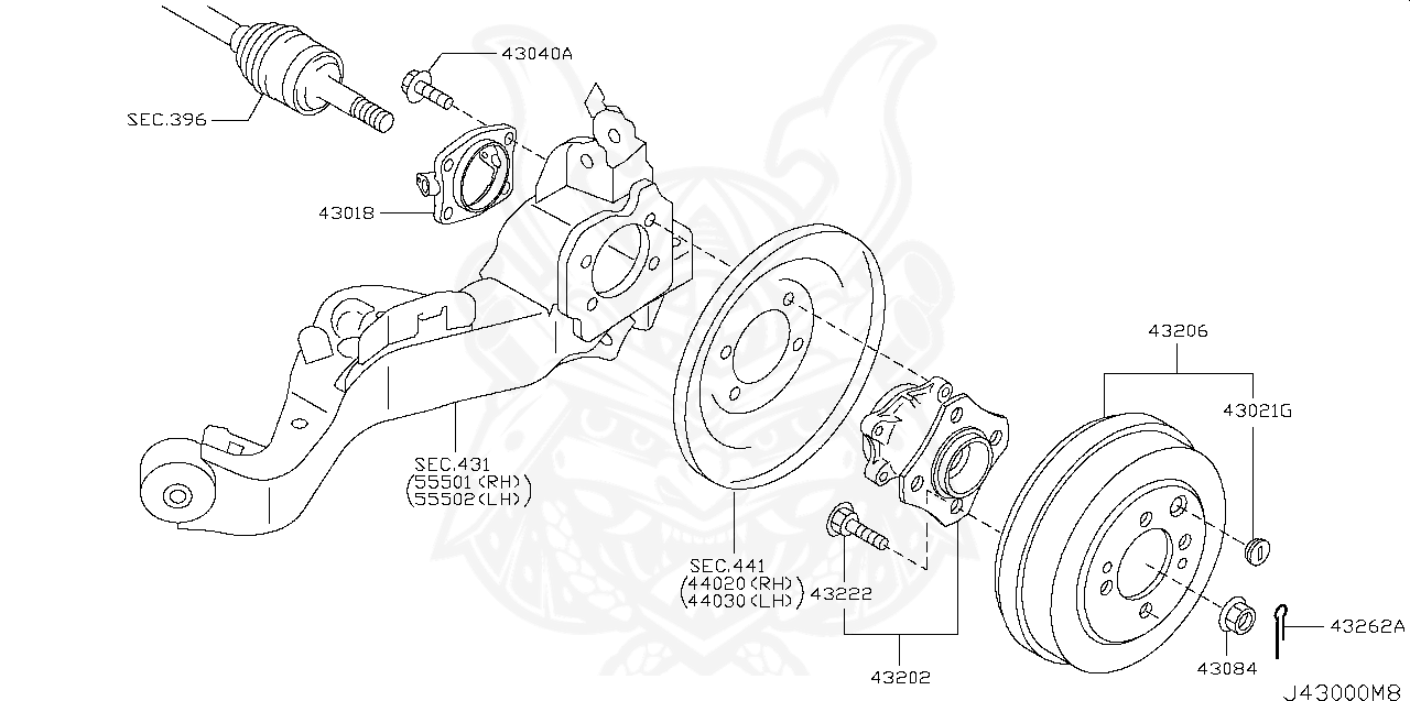 43222-41B00 - Nissan - Bolt, Hub - Nengun Performance