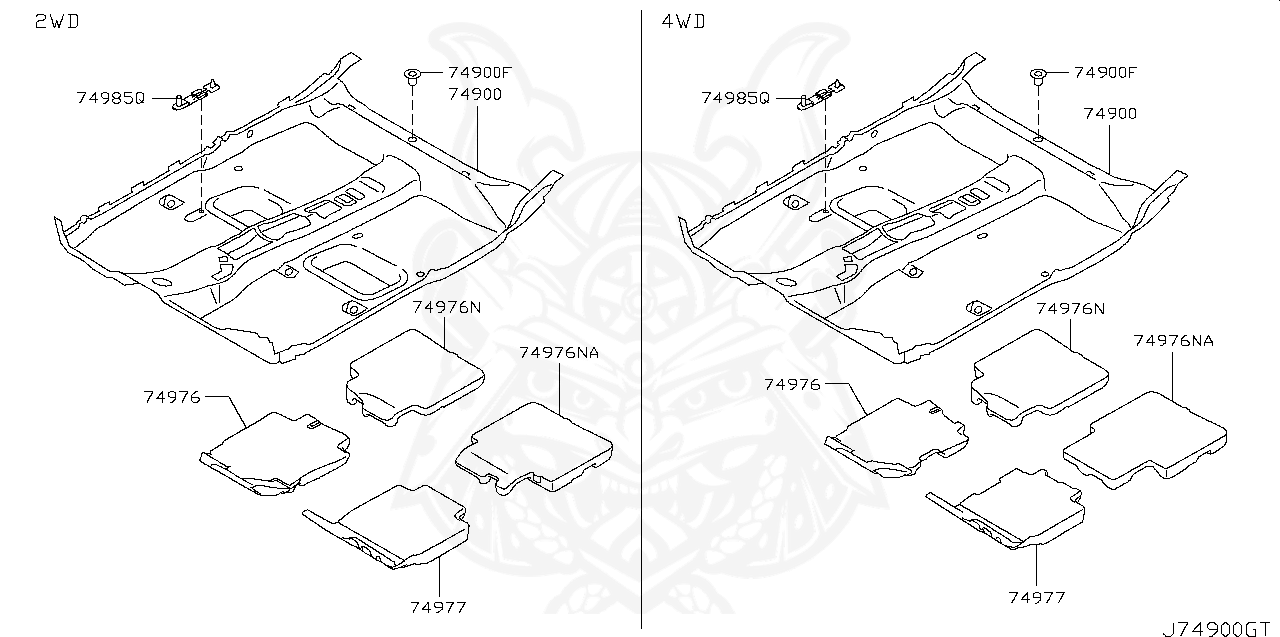 74985-40U00 - Nissan - Bracket, Carpet Front - Nengun Performance