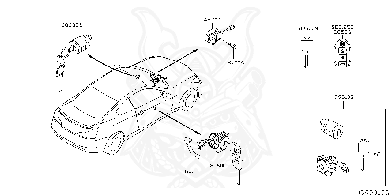 48703-06F0A - Nissan - Screw, Steering Lock - Nengun Performance