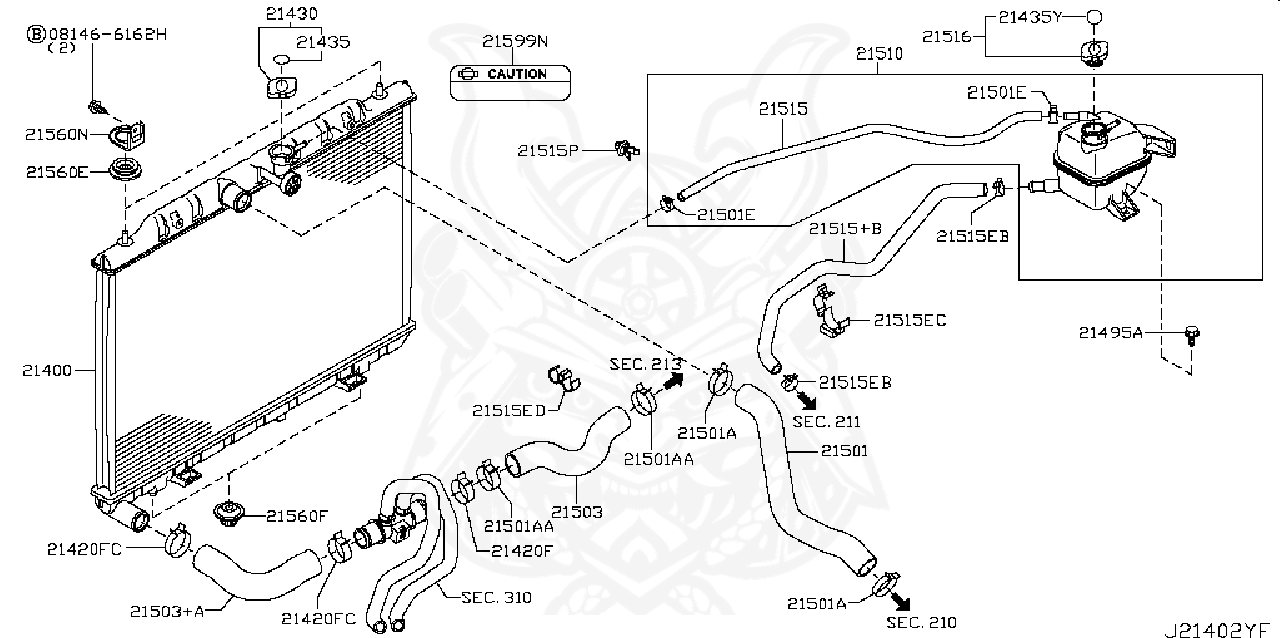 21506-4M400 - Nissan - Upper Rubber Mount, Radiator - Nengun Performance