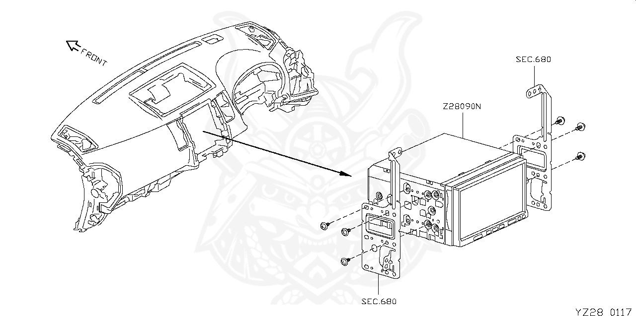 28090-1A14C - Nissan - Display Assembly, Navigation Screen - Nengun ...
