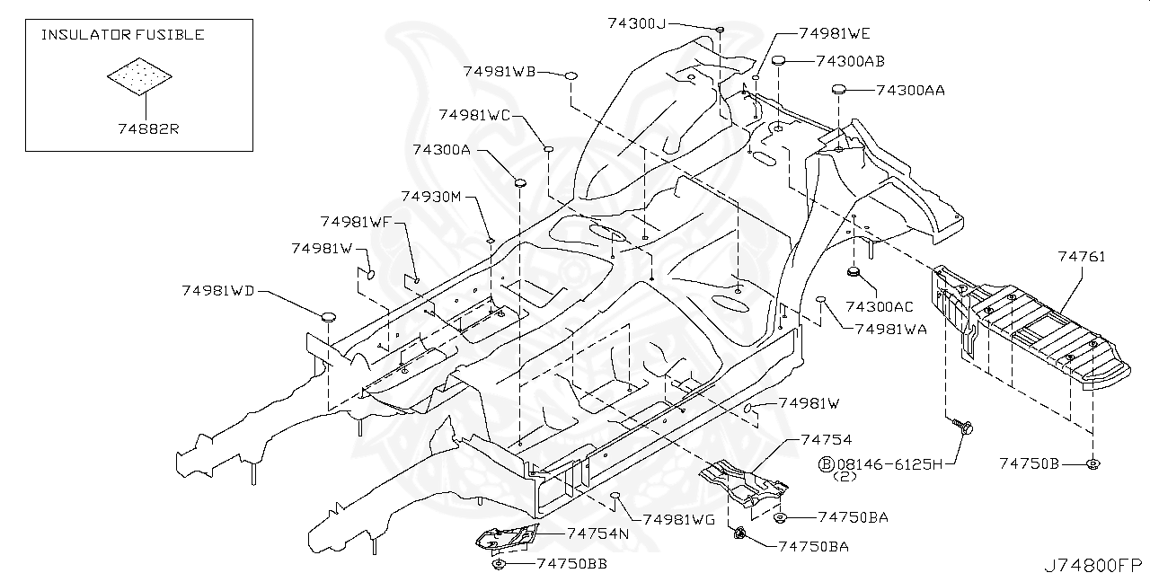 64890-U7400 - Nissan - Drain Hole Cover - Nengun Performance
