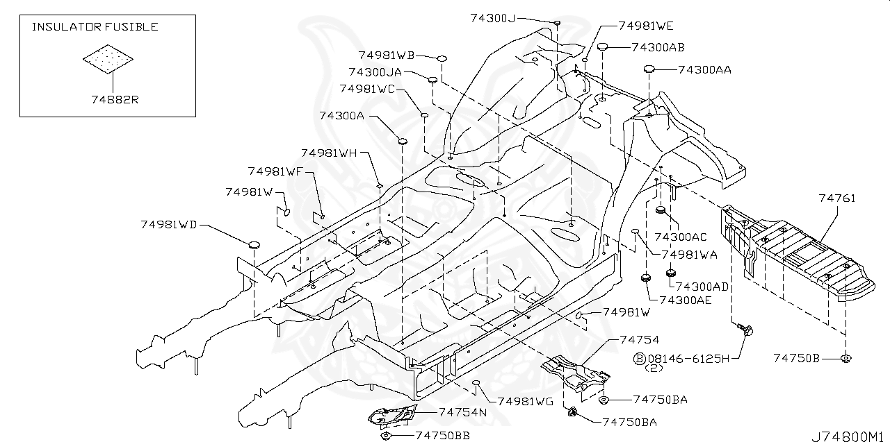 64890-U7400 - Nissan - Drain Hole Cover - Nengun Performance