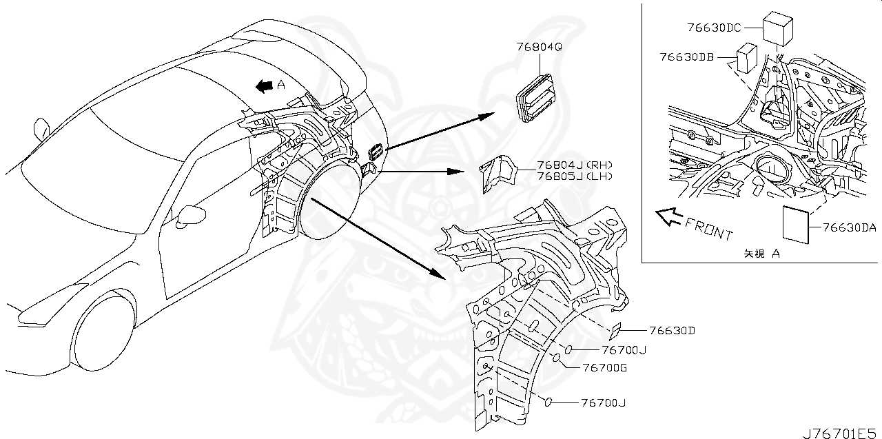 64891-W5000 - Nissan - Fastener Front Door Inside - Nengun Performance