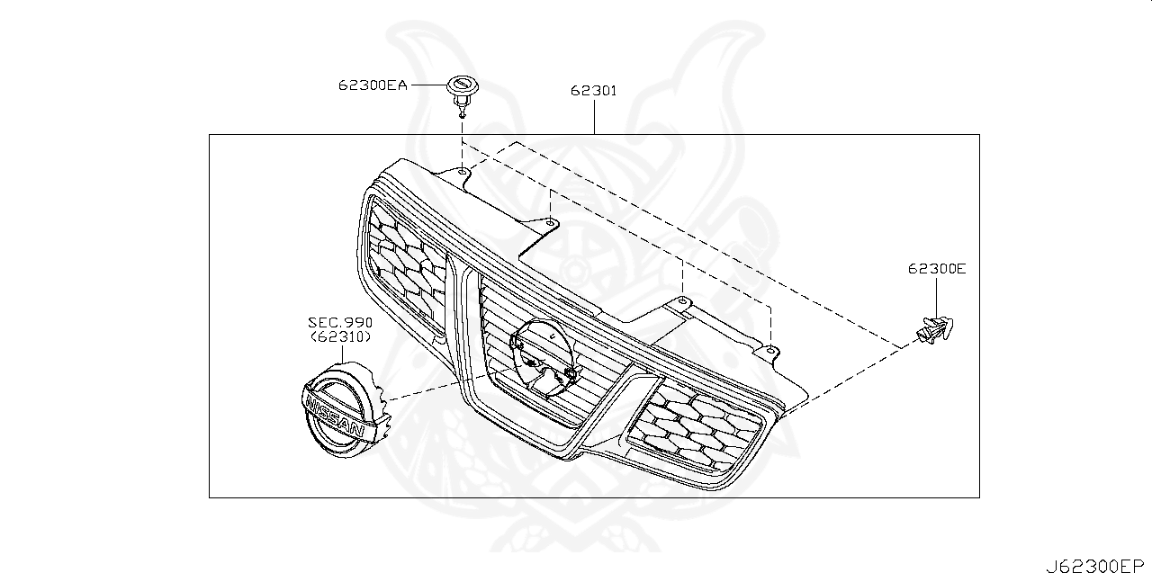 76882-0M060 - Nissan - Clip, Front Grille - Nengun Performance