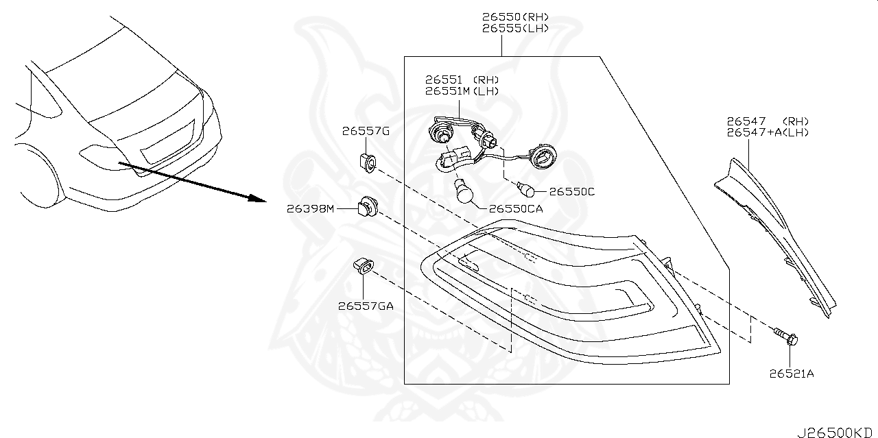 26557-2U000 - Nissan - Grommet - Nengun Performance