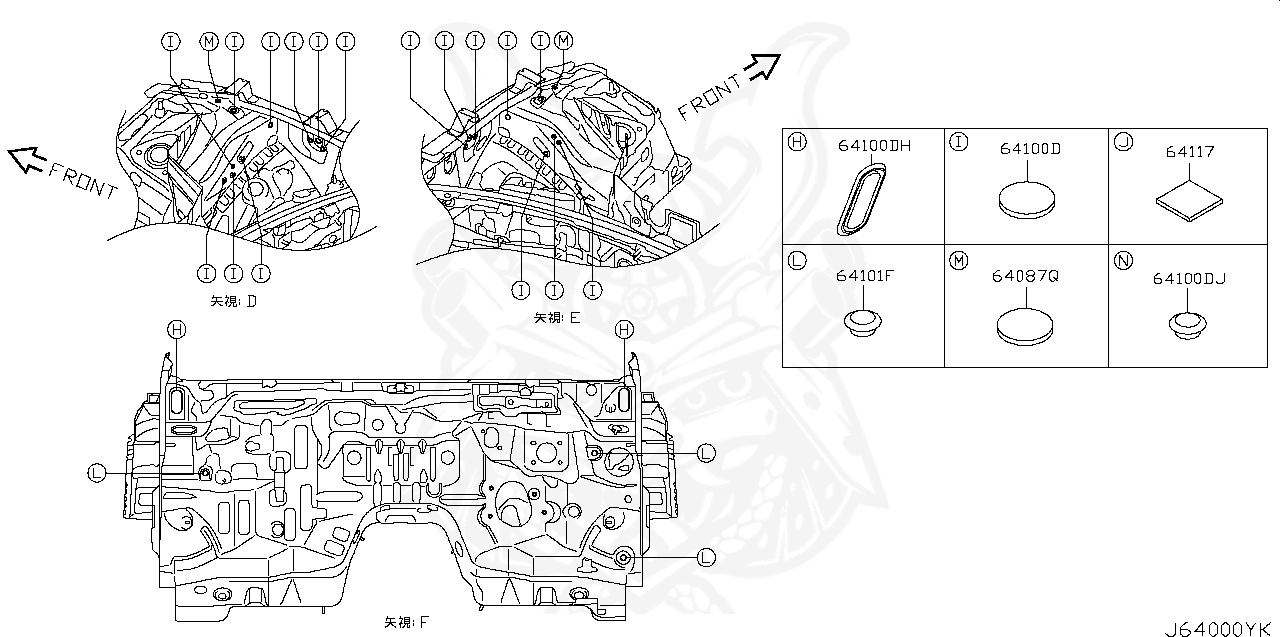 64891-W5000 - Nissan - Fastener Front Door Inside - Nengun Performance