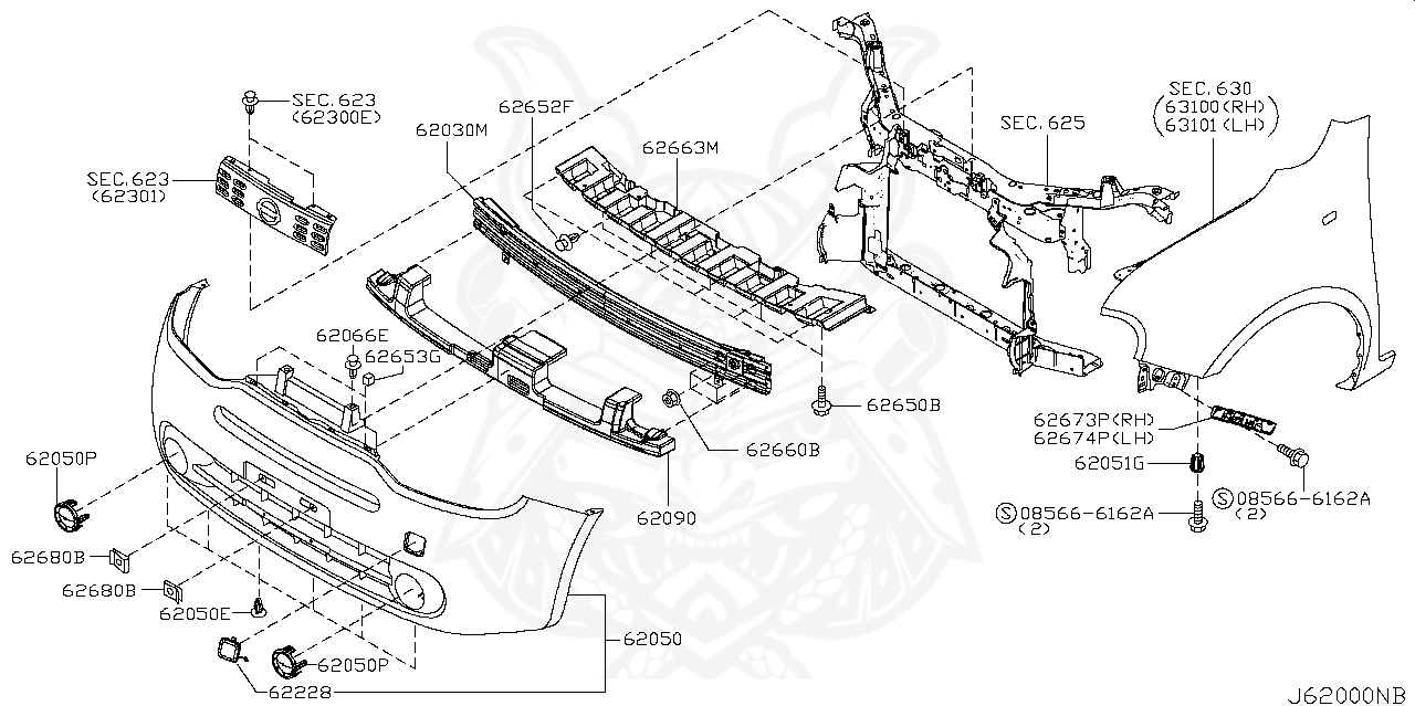 01225-N8011 - Nissan - Nut, Hood - Nengun Performance