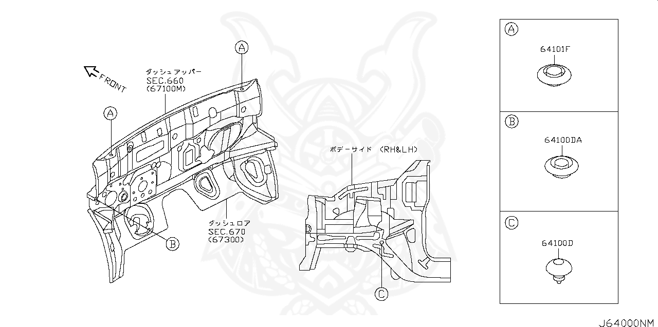 01658-00551 - Nissan - Plug, Front Floor - Nengun Performance
