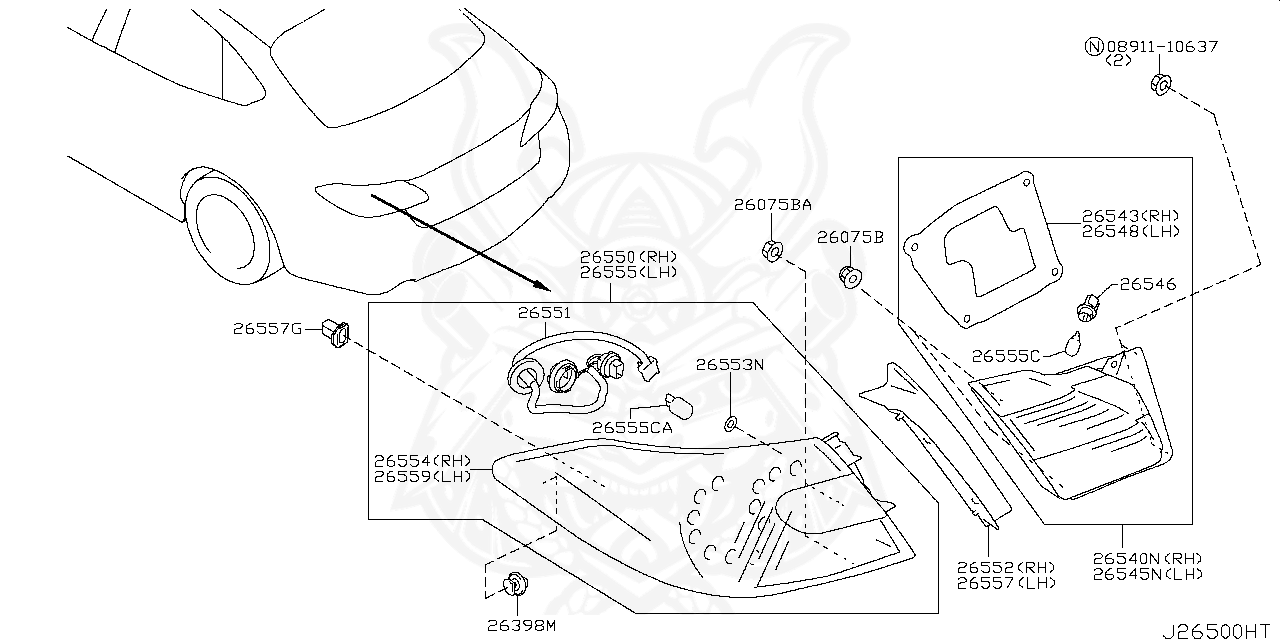 26261-89918 - Nissan - Bulb, Stop Lamp - Nengun Performance