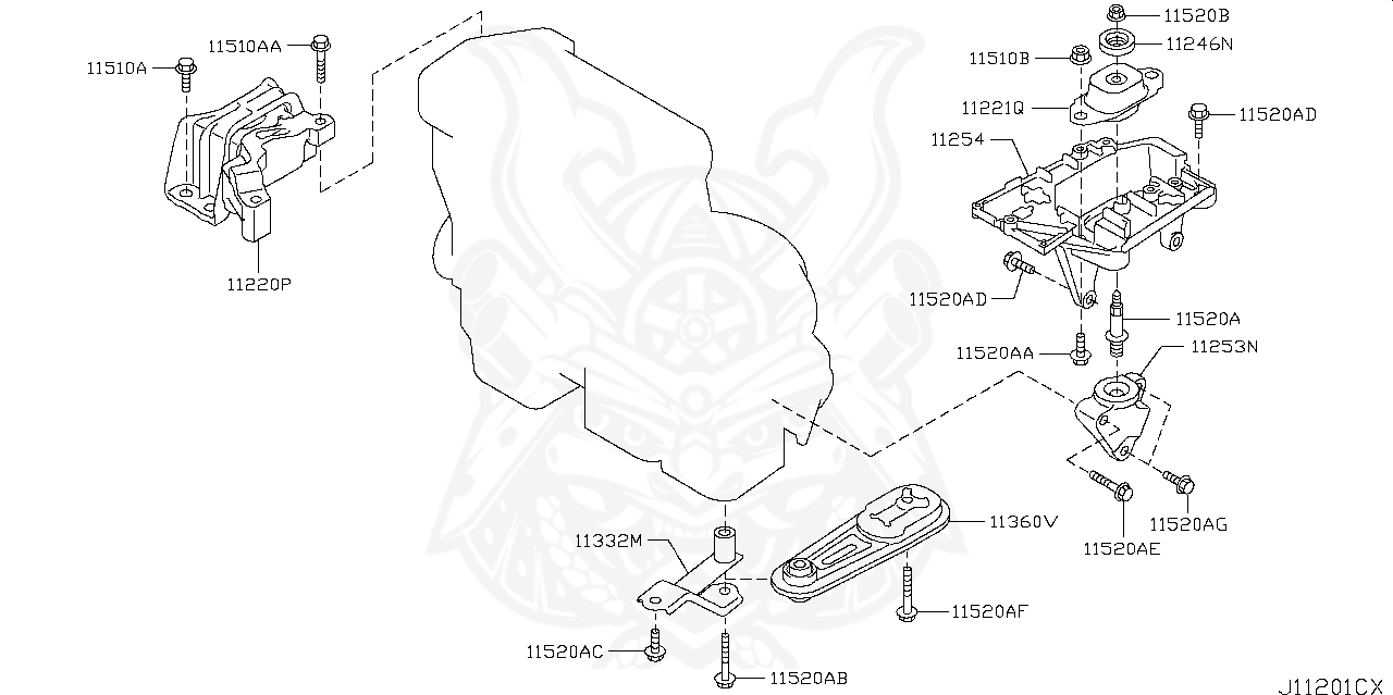 11253-1KA1A - Nissan - Bracket, Engine Mounting Lh - Nengun Performance