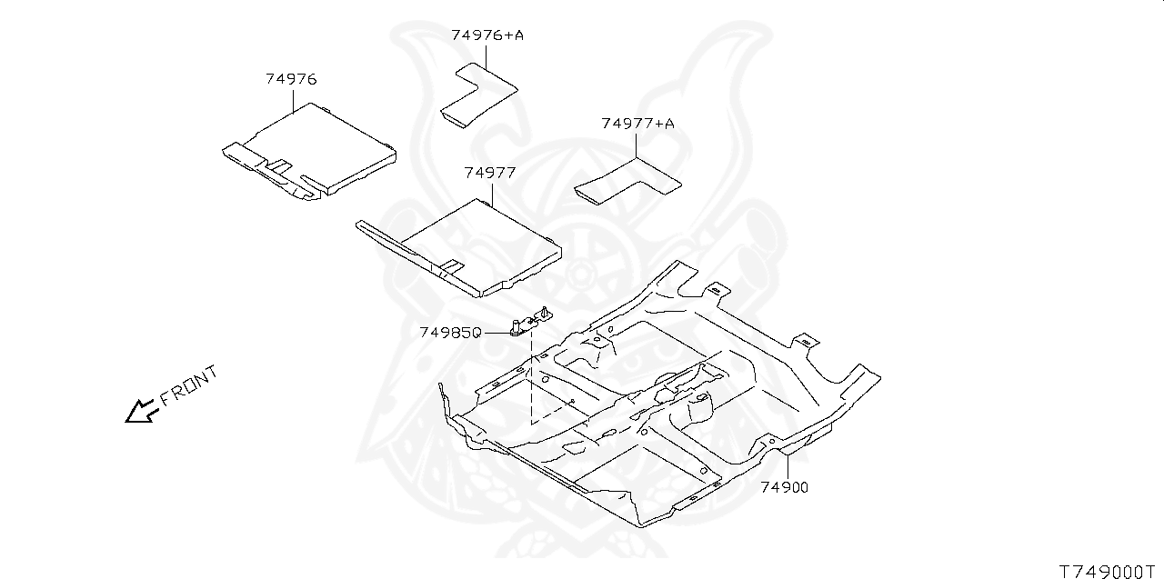 74985-40U00 - Nissan - Bracket, Carpet Front - Nengun Performance