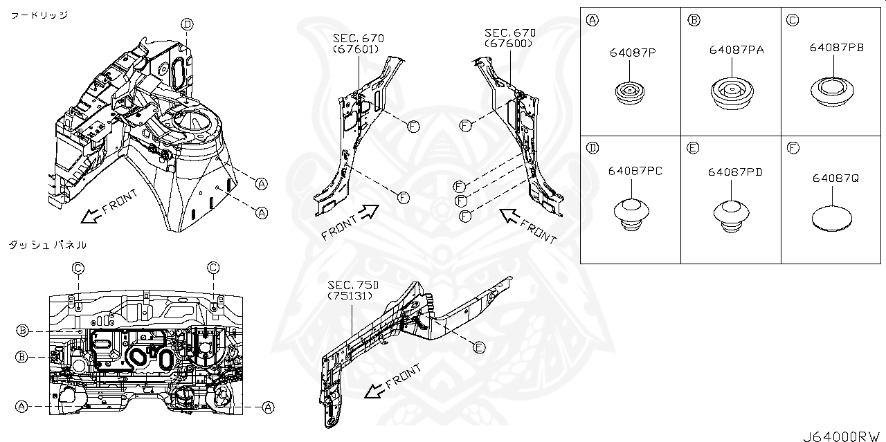 01658-00551 - Nissan - Plug, Front Floor - Nengun Performance