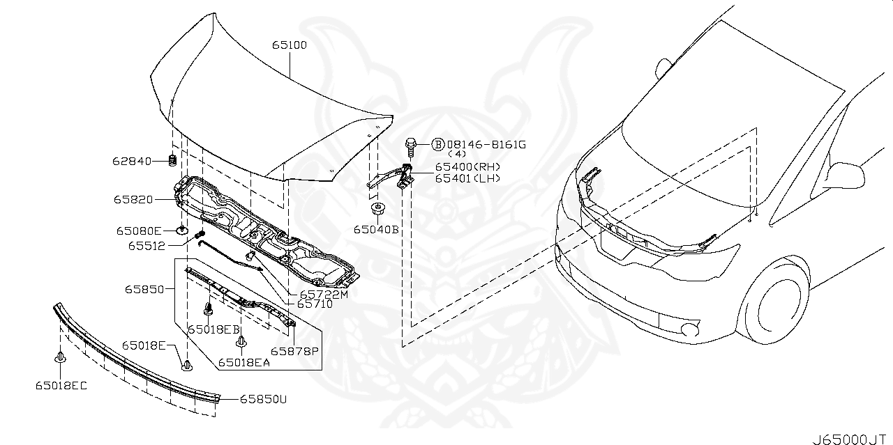 01225-N8011 - Nissan - Nut, Hood - Nengun Performance
