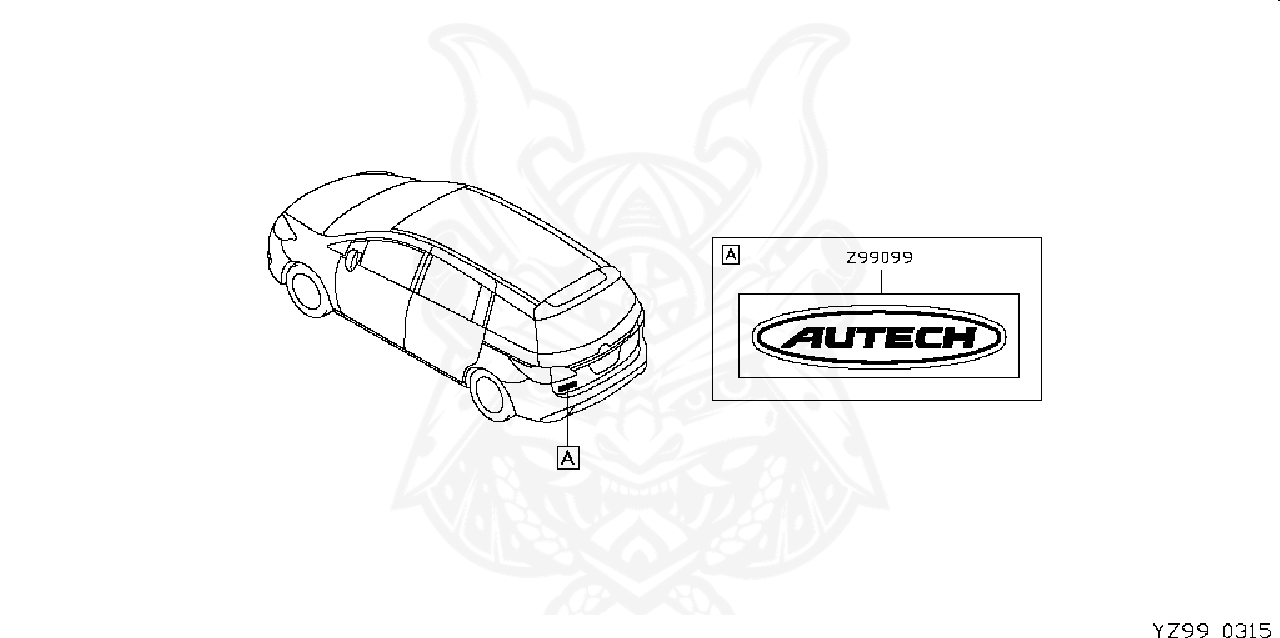99081-1A003 - Nissan - Emblem, Rear Autech - Nengun Performance