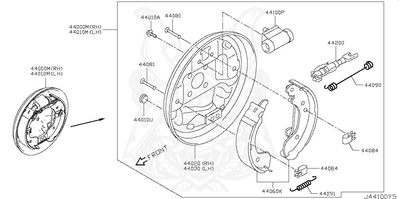 D4060-3HA0C - Nissan - Brake Shoe Kit - Nengun Performance