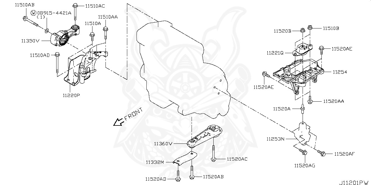 11210-1KC0B - Nissan - Insulator, Engine Mounting Rh - Nengun Performance