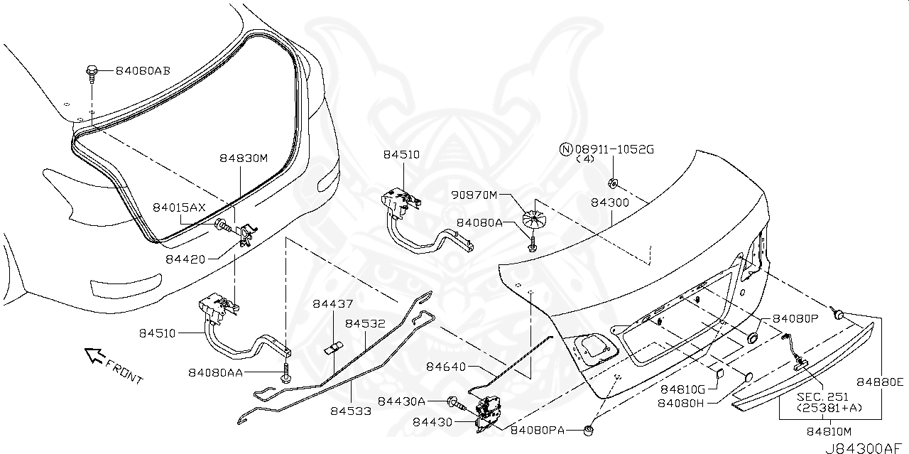 01658-02091 - Nissan - Bumper, Rubber Trunk Rid - Nengun Performance