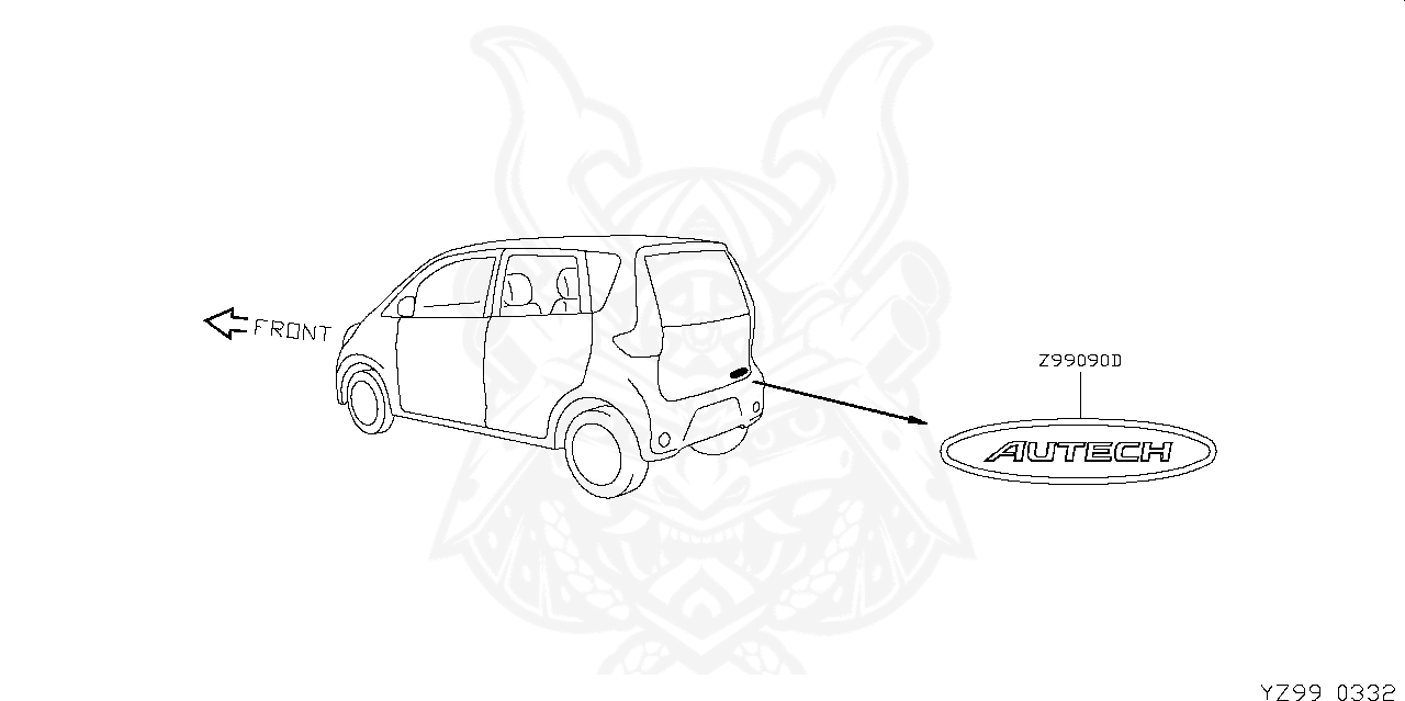 99081-1A003 - Nissan - Emblem, Rear Autech - Nengun Performance