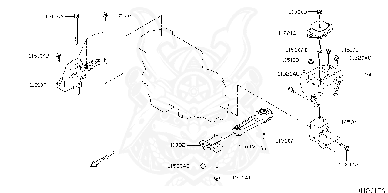 11220-4BB0A - Nissan - Engine Mounting, Lh - Nengun Performance