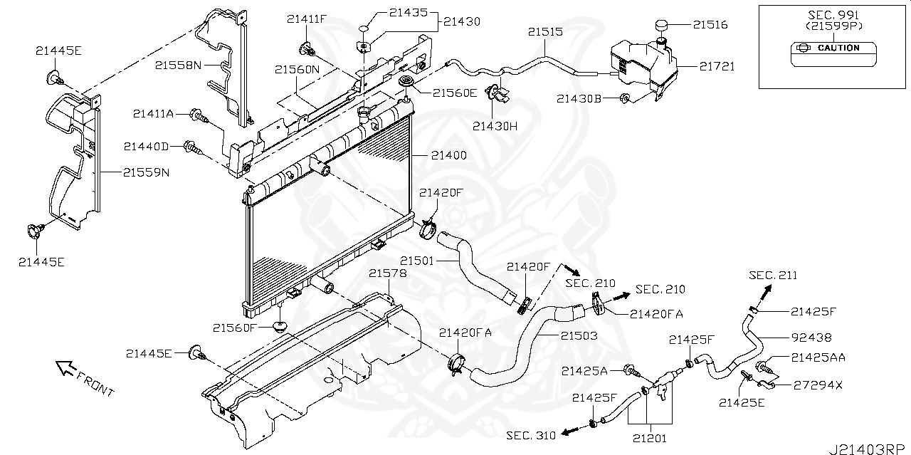 21506-4M400 - Nissan - Upper Rubber Mount, Radiator - Nengun Performance