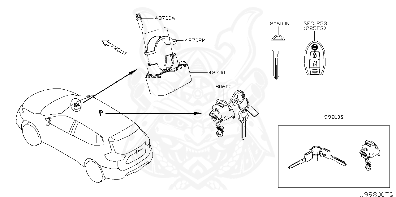 48703-06F0A - Nissan - Screw, Steering Lock - Nengun Performance