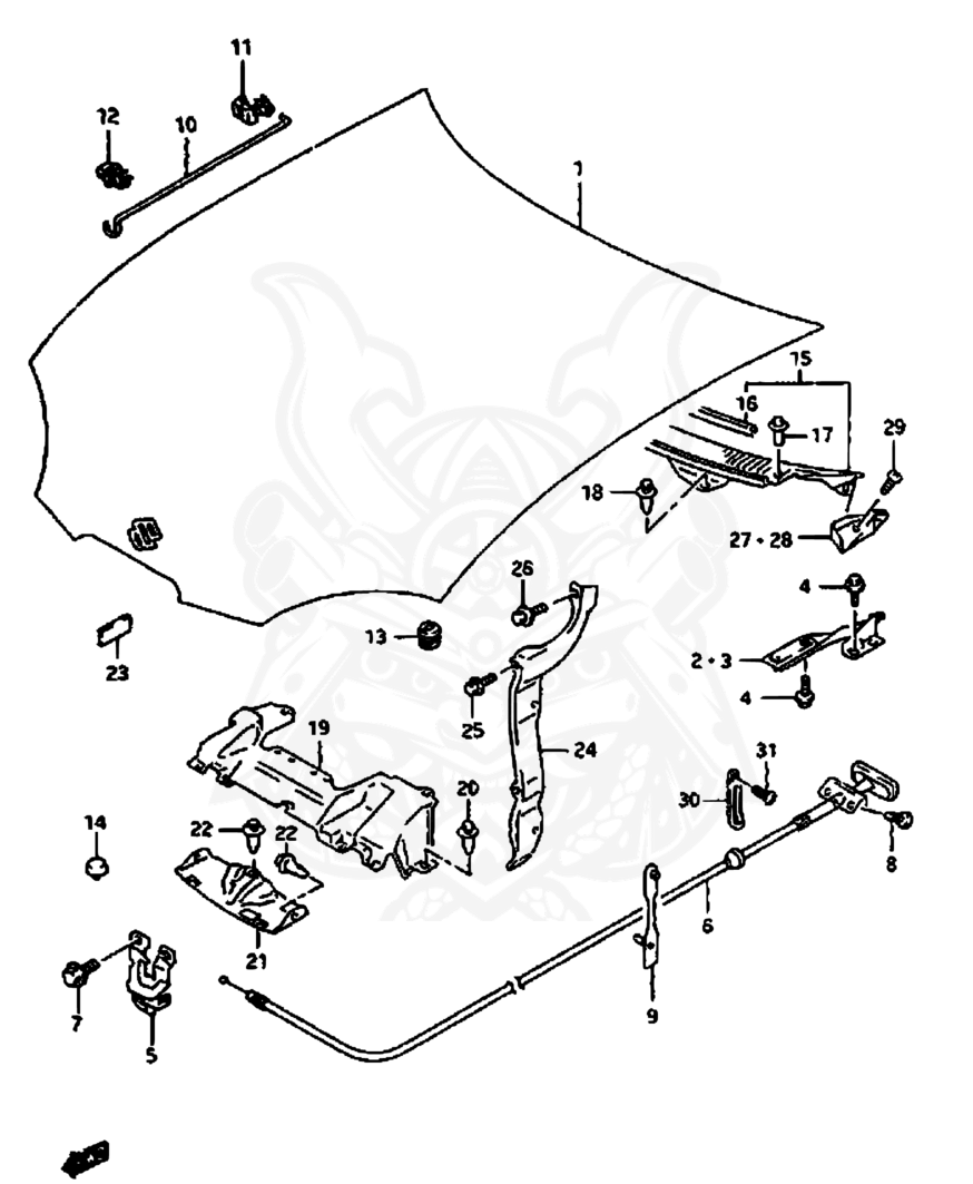 57300-80F00 - Suzuki - Panel, Fr Hood - Nengun Performance