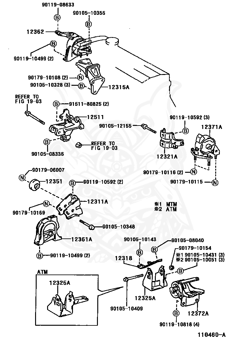 12372-15220 - Toyota - Insulator, Engine Mounting, Lh (for Transverse ...