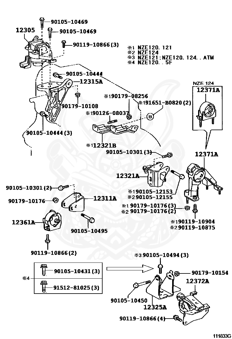 12372-21070 - Toyota - Insulator, Engine Mounting, Lh (for Transverse ...