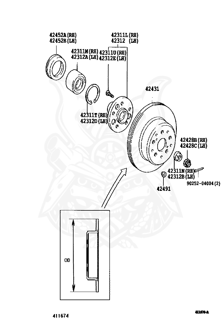 90369-49002 - Toyota - Bearing (for Rear Axle Shaft Lh) - Nengun ...