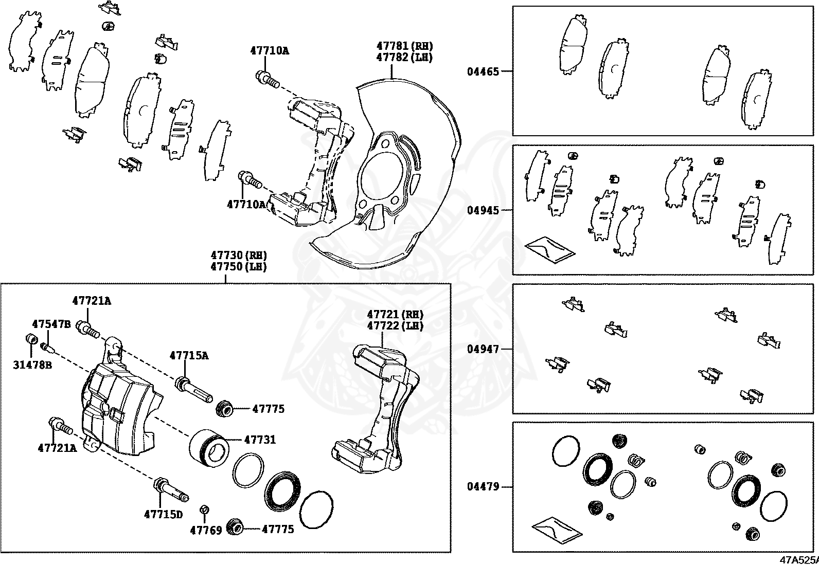 04947-42050 - Toyota - Fitting Kit, Disc Brake, Front - Nengun Performance