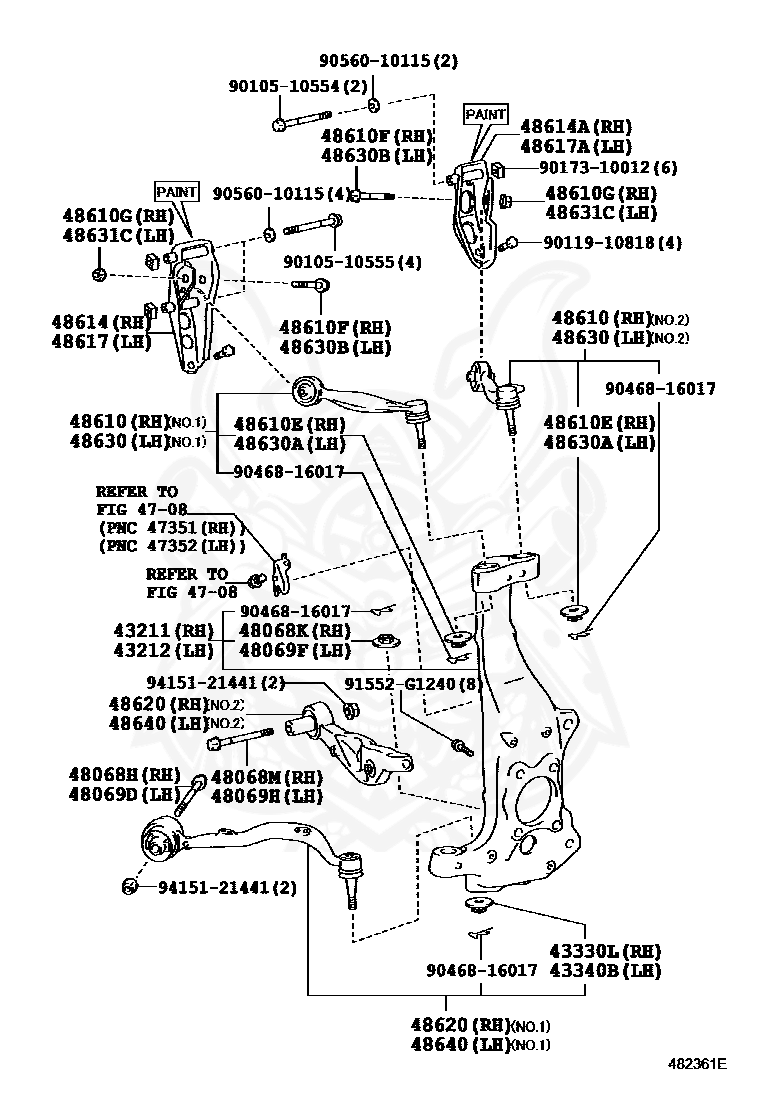 48620-59015 - Lexus - Arm Assy, Front Suspension, Lower Rh - Nengun ...