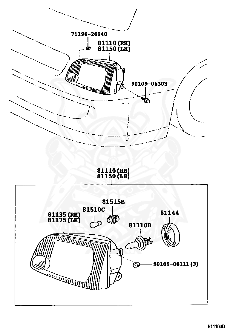 90981-13058 - Toyota - Bulb (for Headlamp, No. 1) - Nengun Performance