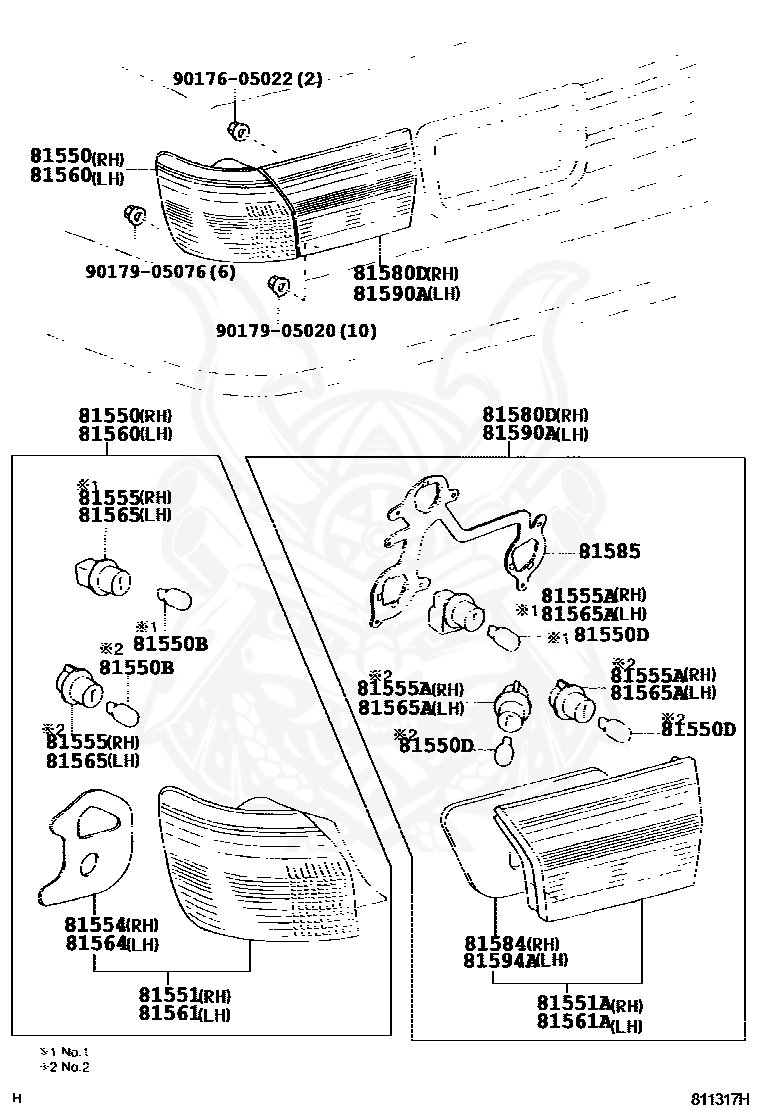 90981-11042 - Toyota - Bulb (for Rear Combination Lamp) - Nengun ...
