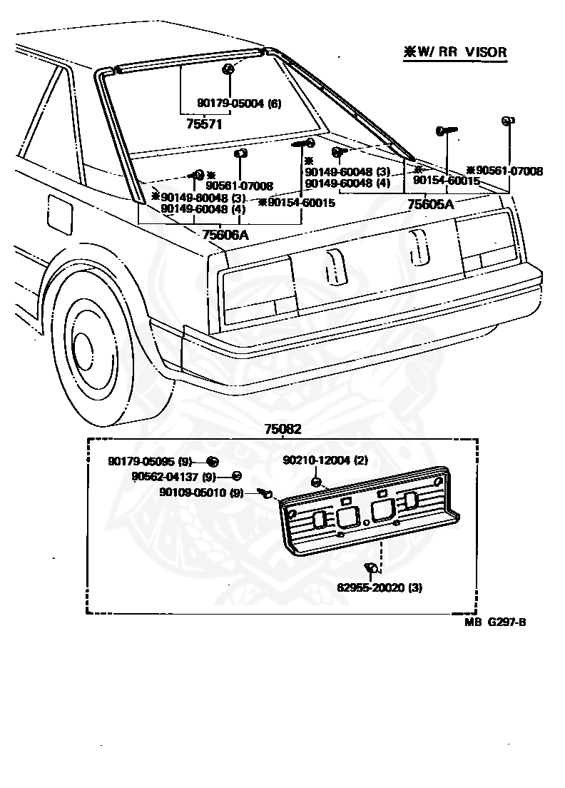 75605-19045 - Toyota - Moulding Sub-assy, Quarter Outside, Rh - Nengun ...