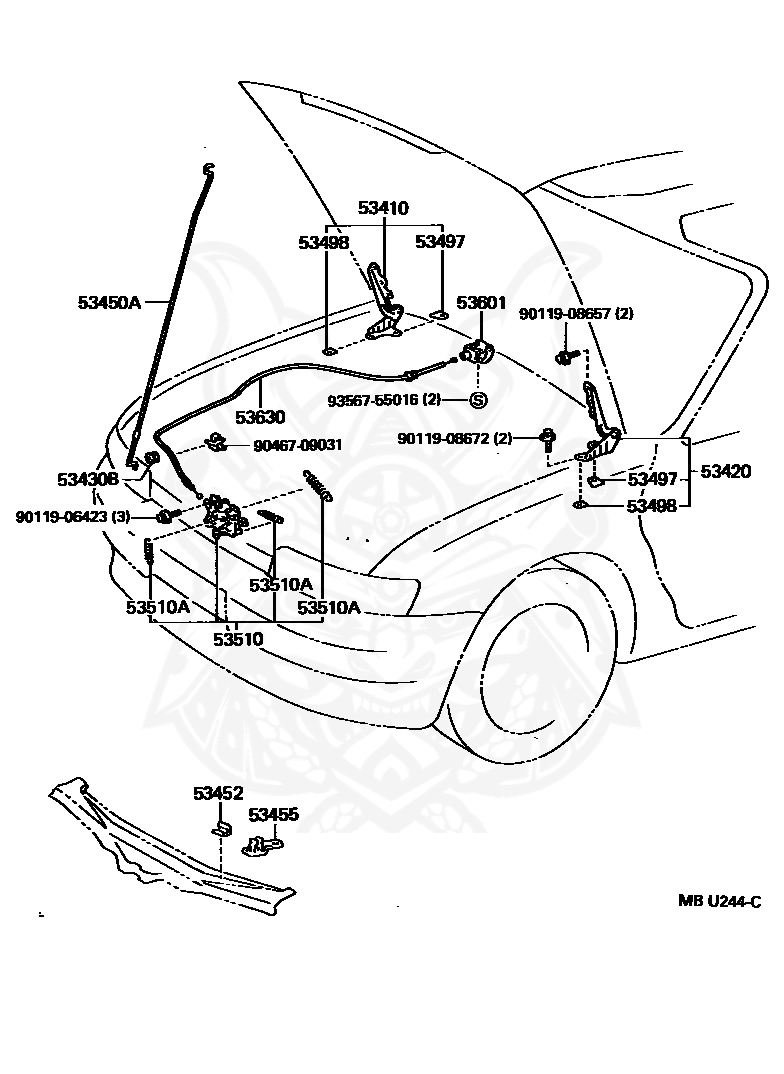90480-15012 - Toyota - Grommet (for Hood Support Rod) - Nengun Performance