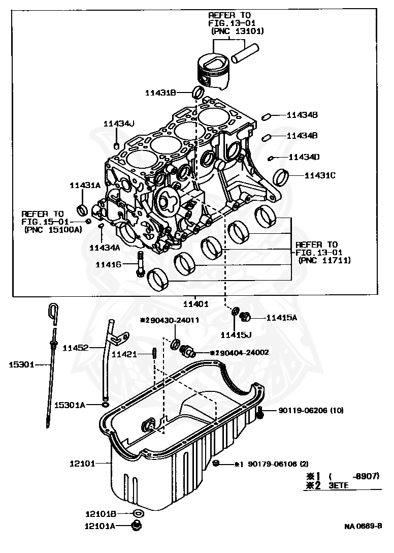 96411-43500 - Toyota - Metal Plug, No.1 (for Cylinder Block) - Nengun ...