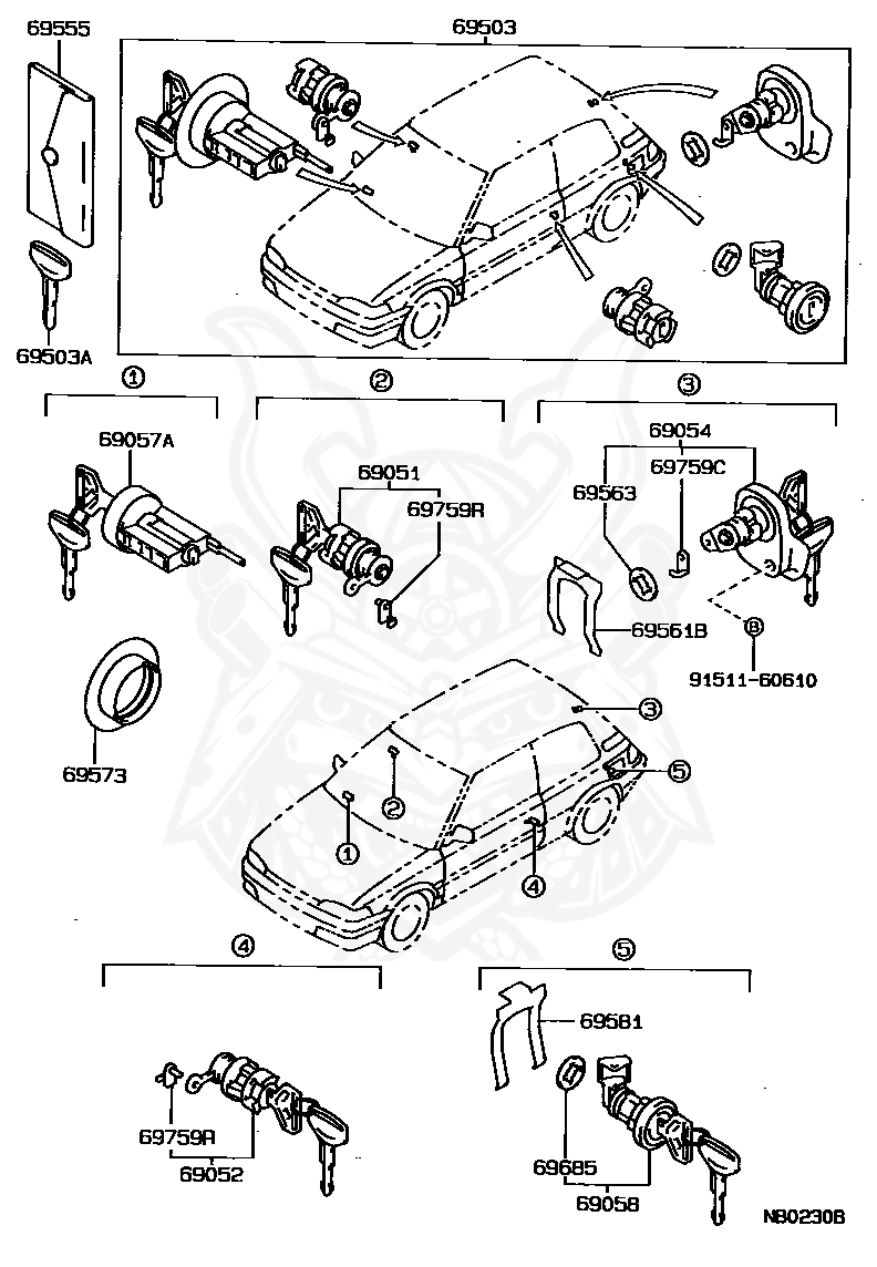 69555-20010 - Toyota - Cover Sub-assy, Key - Nengun Performance