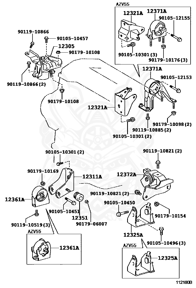12371-74570 - Toyota - Insulator, Rear Engine Mounting - Nengun Performance