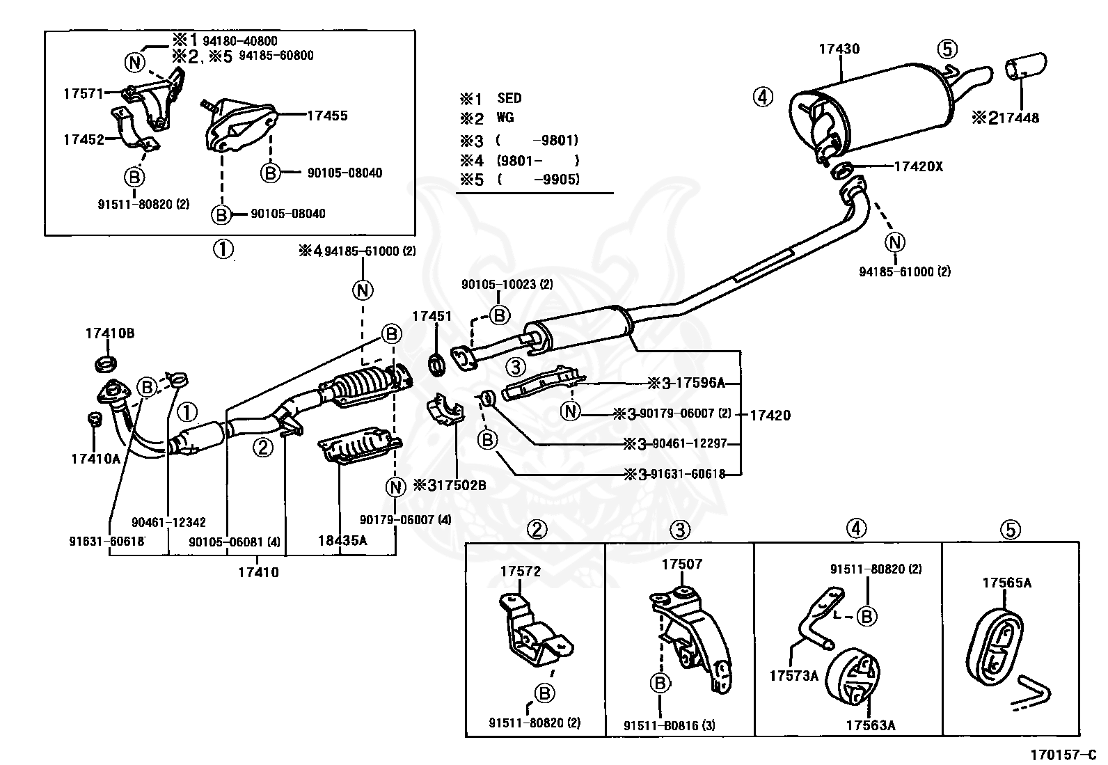 90179-10070 - Toyota - Nut, Exhaust Pipe Set Stud Bolt - Nengun Performance