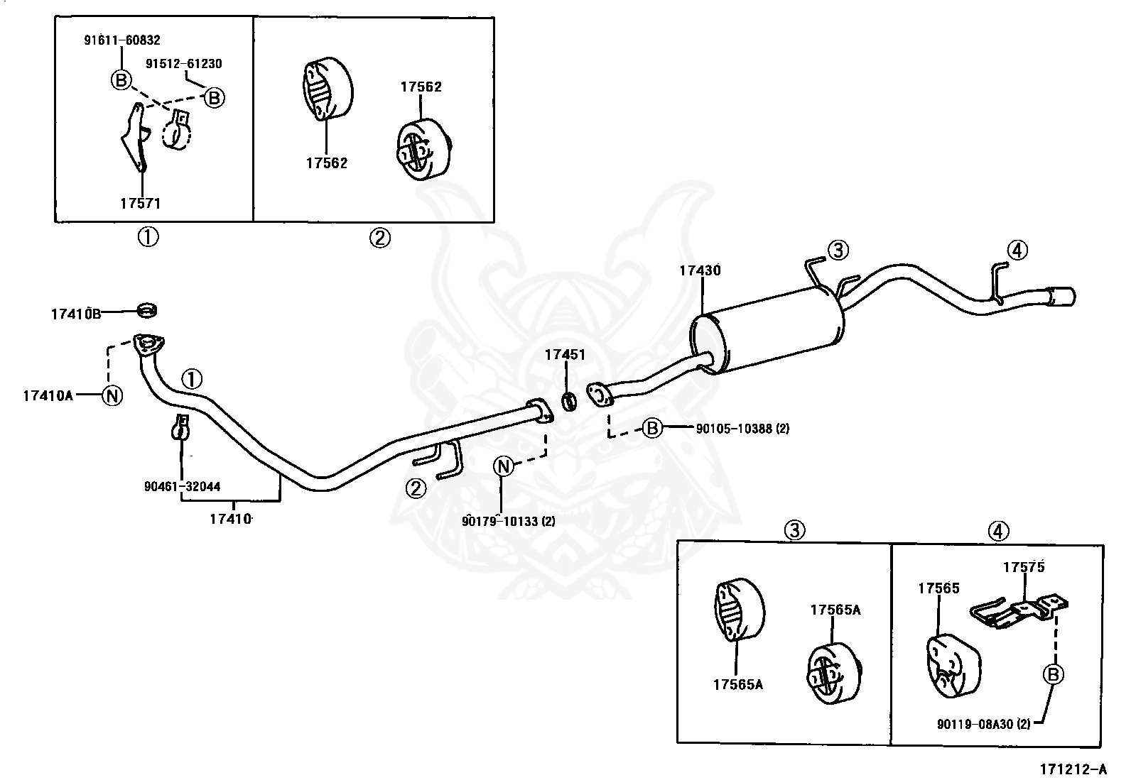 90179-10070 - Toyota - Nut, Exhaust Pipe Set Stud Bolt - Nengun Performance