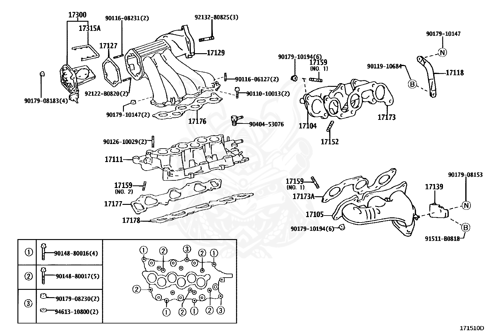 90116-10169 - Toyota - Bolt, Stud (for Manifold To Cylinder Head ...