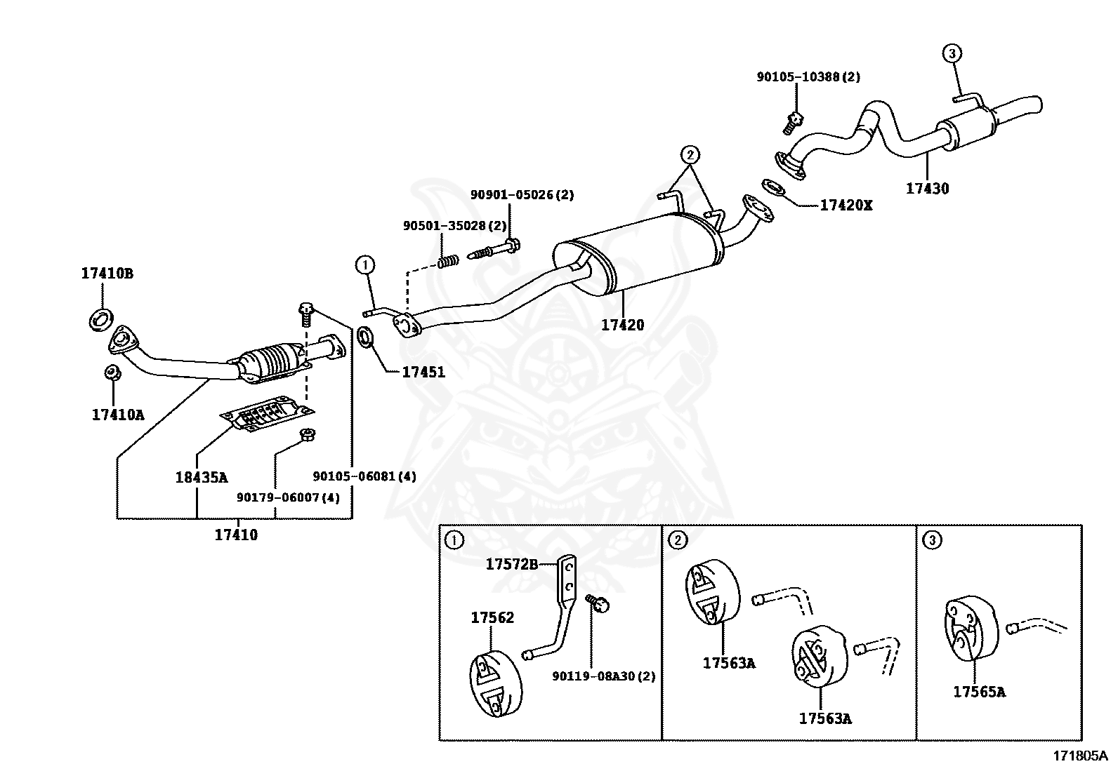 90179-10070 - Toyota - Nut, Exhaust Pipe Set Stud Bolt - Nengun Performance