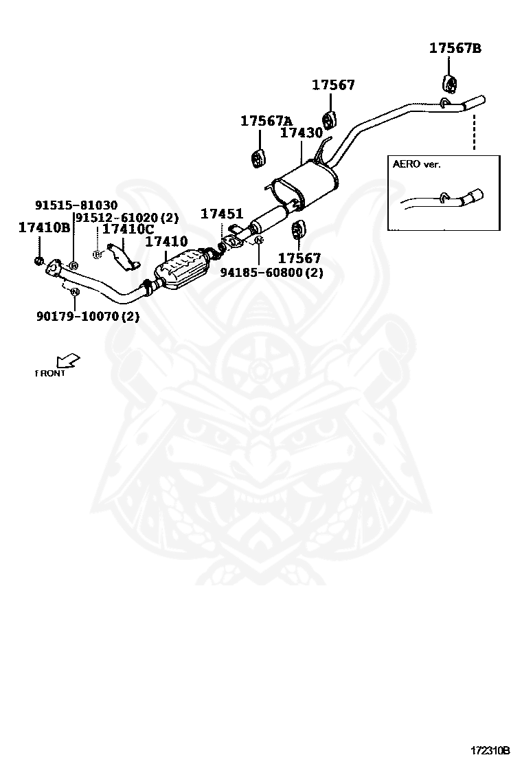 90179-10070 - Toyota - Nut, Exhaust Pipe Set Stud Bolt - Nengun Performance