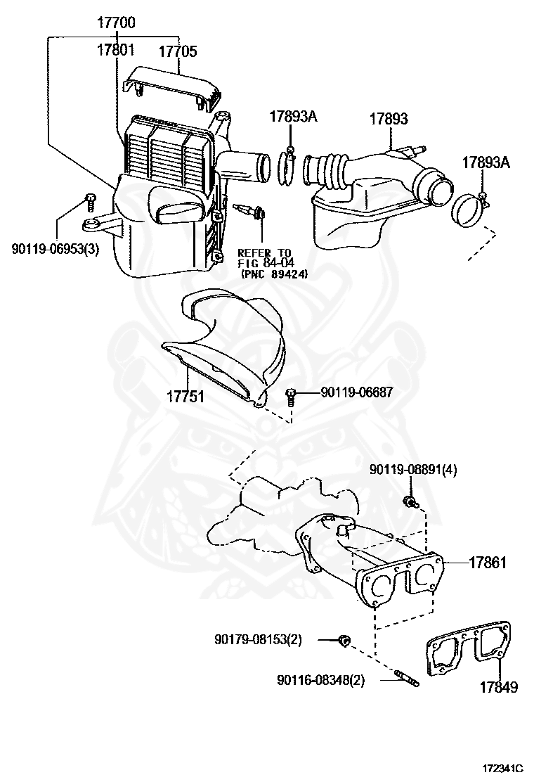 96111-10800 - Toyota - Clamp (for Air Cleaner Hose, No. 1) - Nengun ...